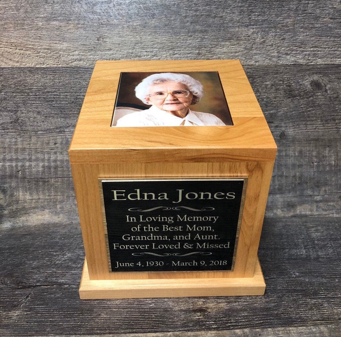 Cremation Urn Funeral Memorial Human Custom Tile Photo & Personalized ...
