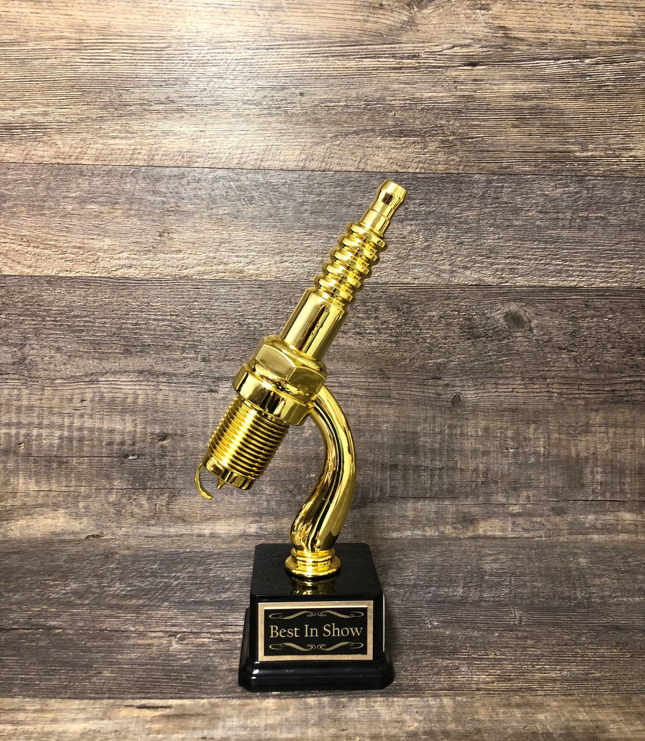 Racing Trophy Car Show Trophy Spark Plug 12" Plastic Gold Spark Plug A ...