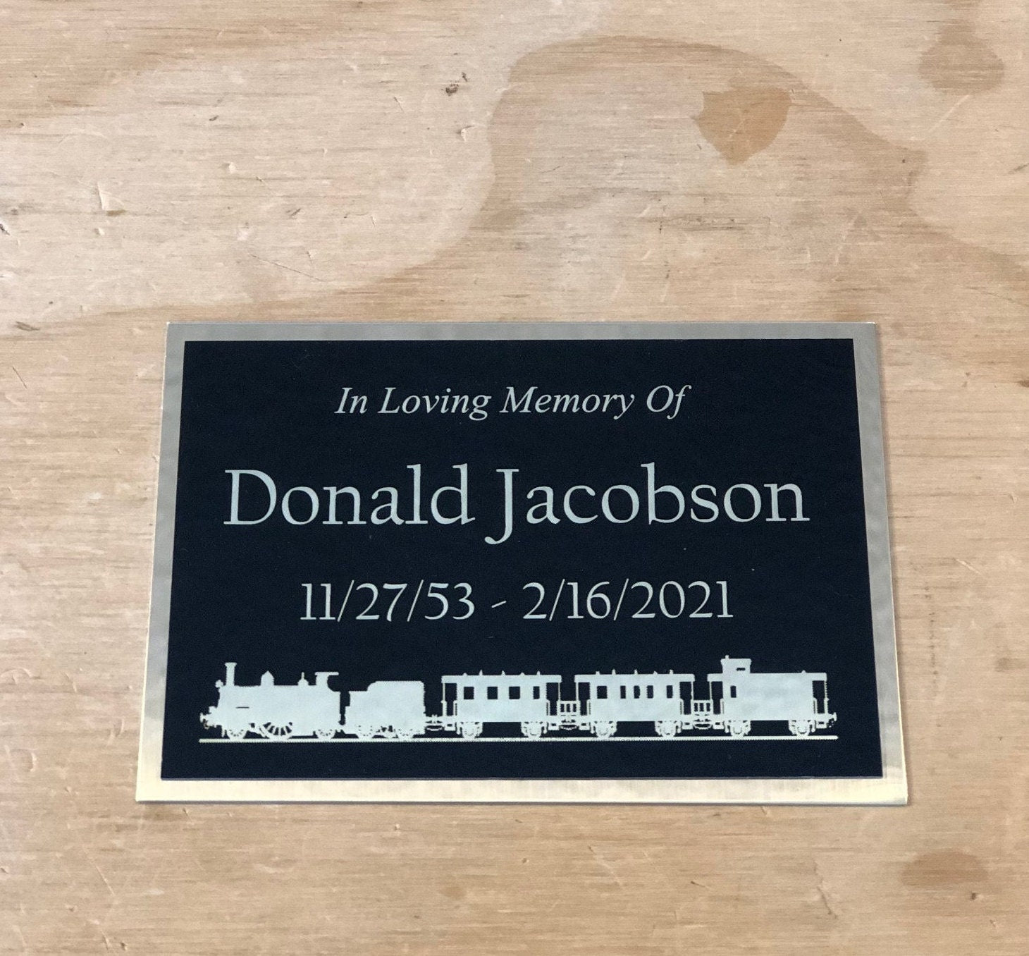 Custom Engraved Name Plate Cremation Urn TRAIN RAILROAD Memorial Urn T ...
