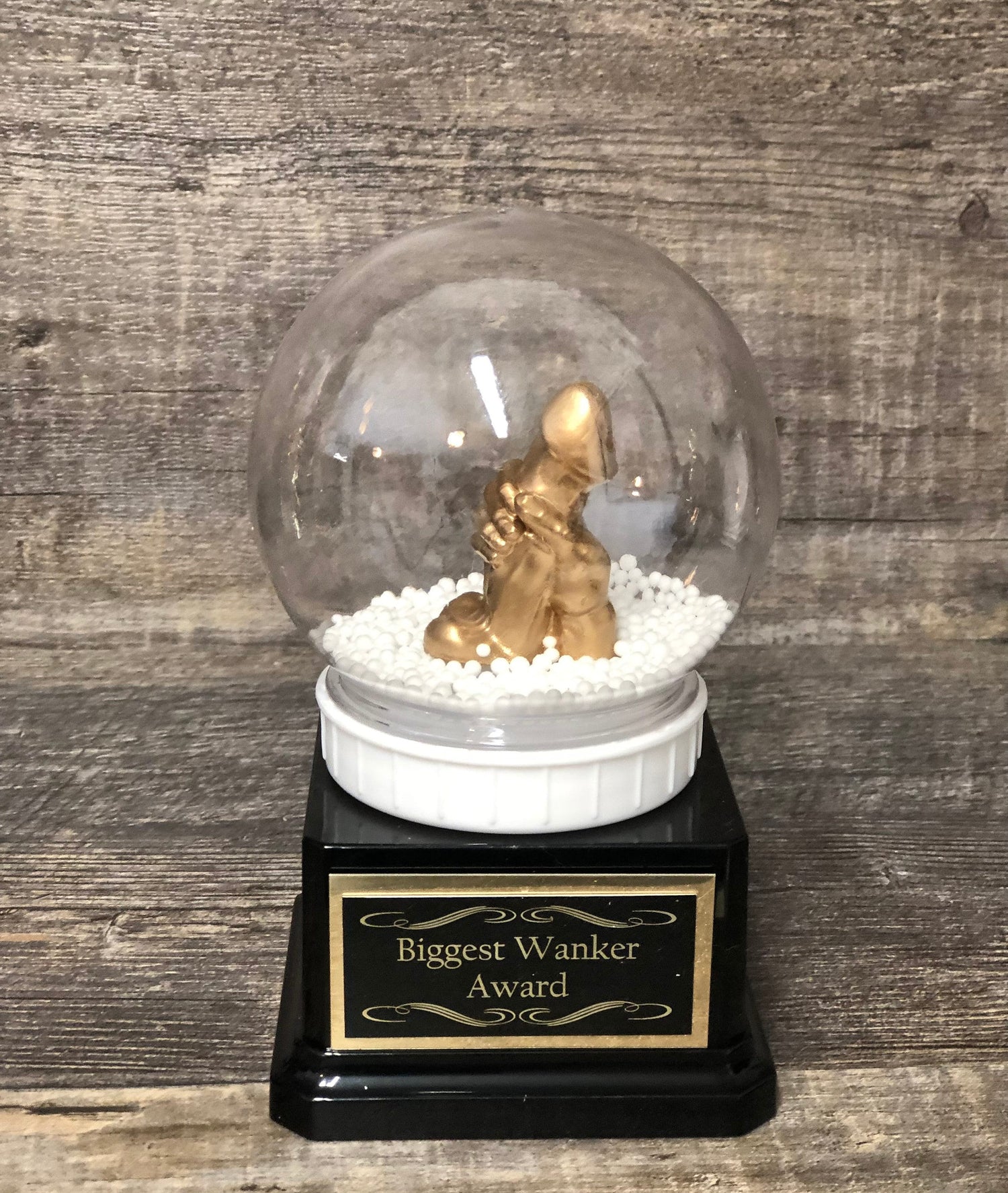 WANKER Snow Globe Funny Trophy Award You're A Dick Biggest Wanker Trop ...