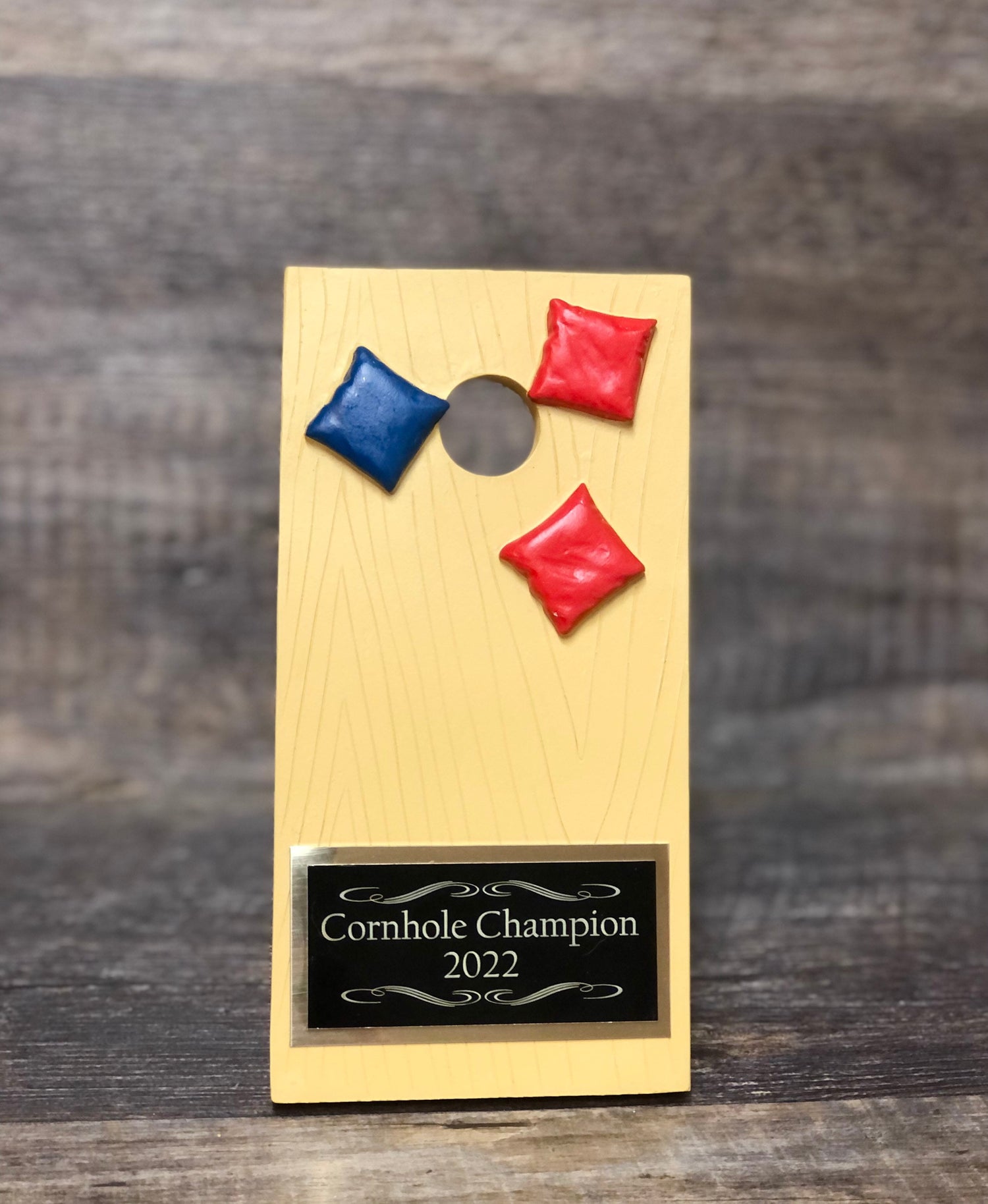 Two Cornhole Trophies Corn Hole Champions Personalized Trophy Bean Bag ...