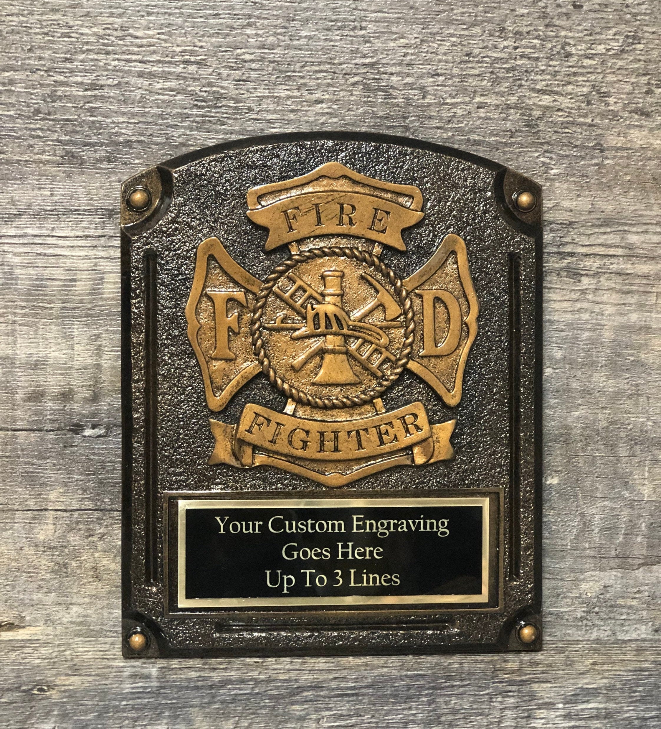 Fireman Trophy Plaque Fire Chief Award Recognition Years of Service Fi ...