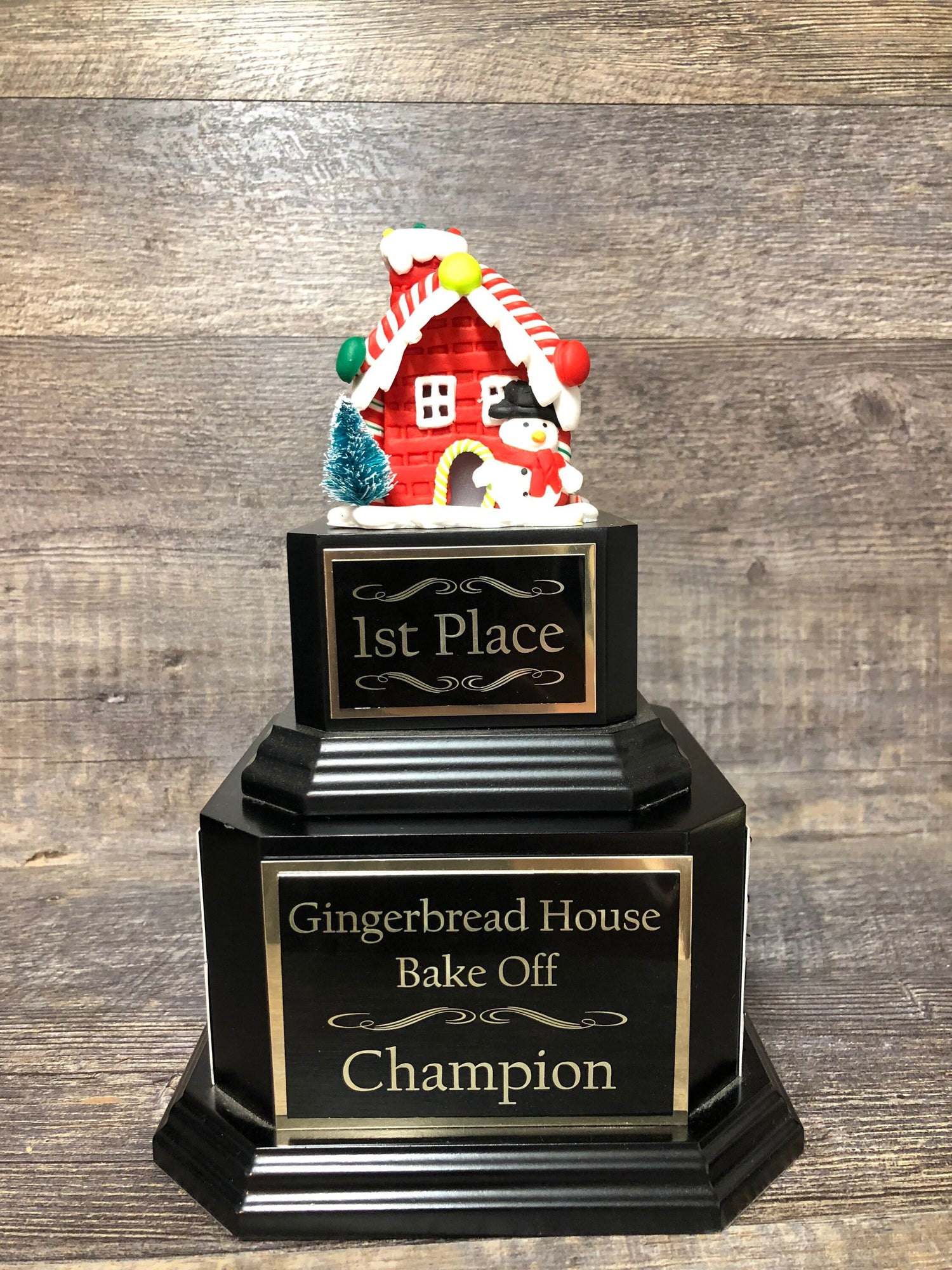 Gingerbread House Trophy Perpetual Christmas SNOWMAN Cookie Decorating ...