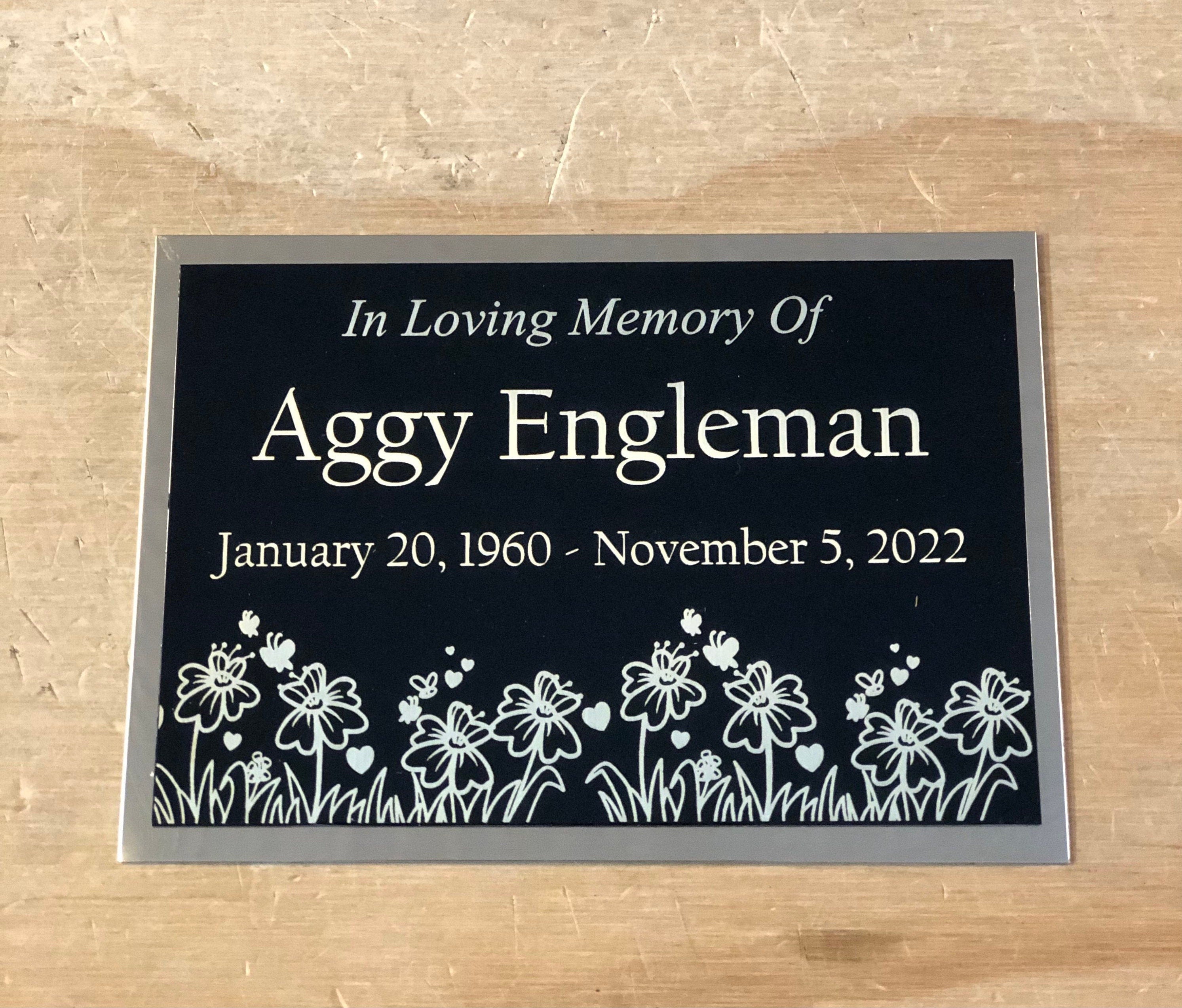 Custom Engraved Name Plate Cremation Urn WILD FLOWERS Memorial Urn Tag ...