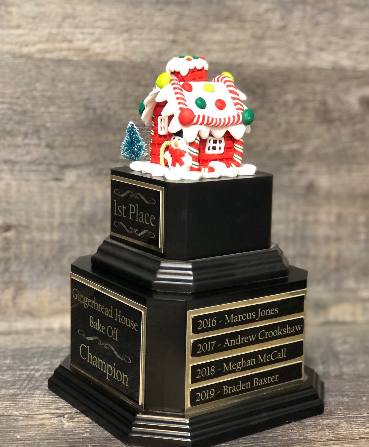 Gingerbread House Trophy Perpetual Christmas SNOWMAN Cookie Decorating ...
