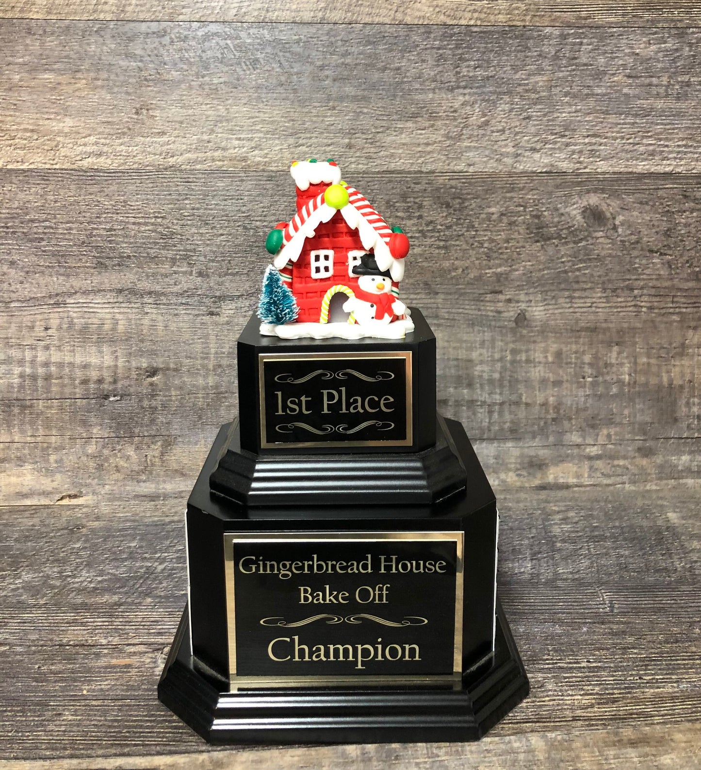 Gingerbread House Trophy Perpetual Christmas SNOWMAN Cookie Decorating ...