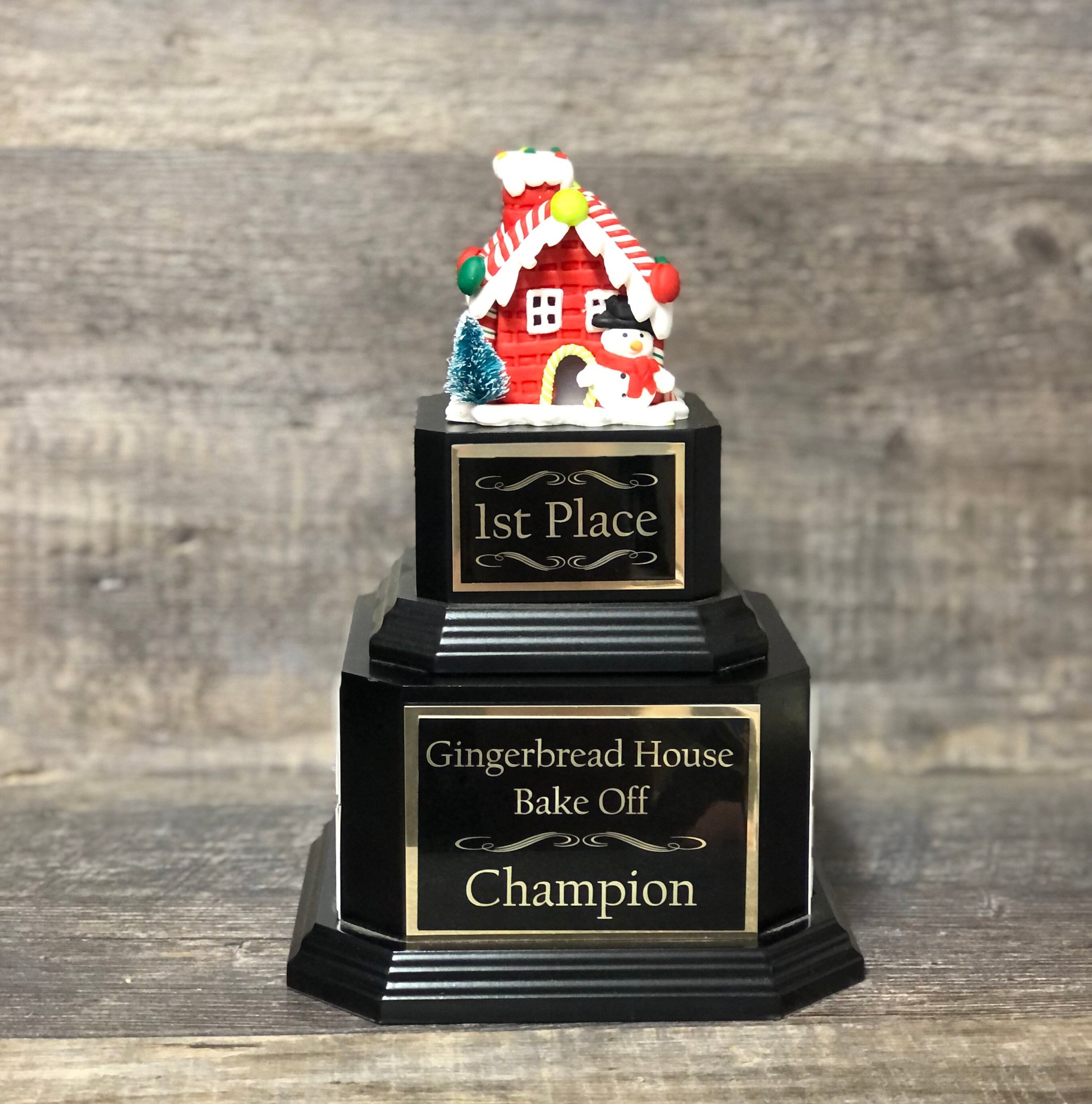 Gingerbread House Trophy Perpetual Christmas SNOWMAN Cookie Decorating ...