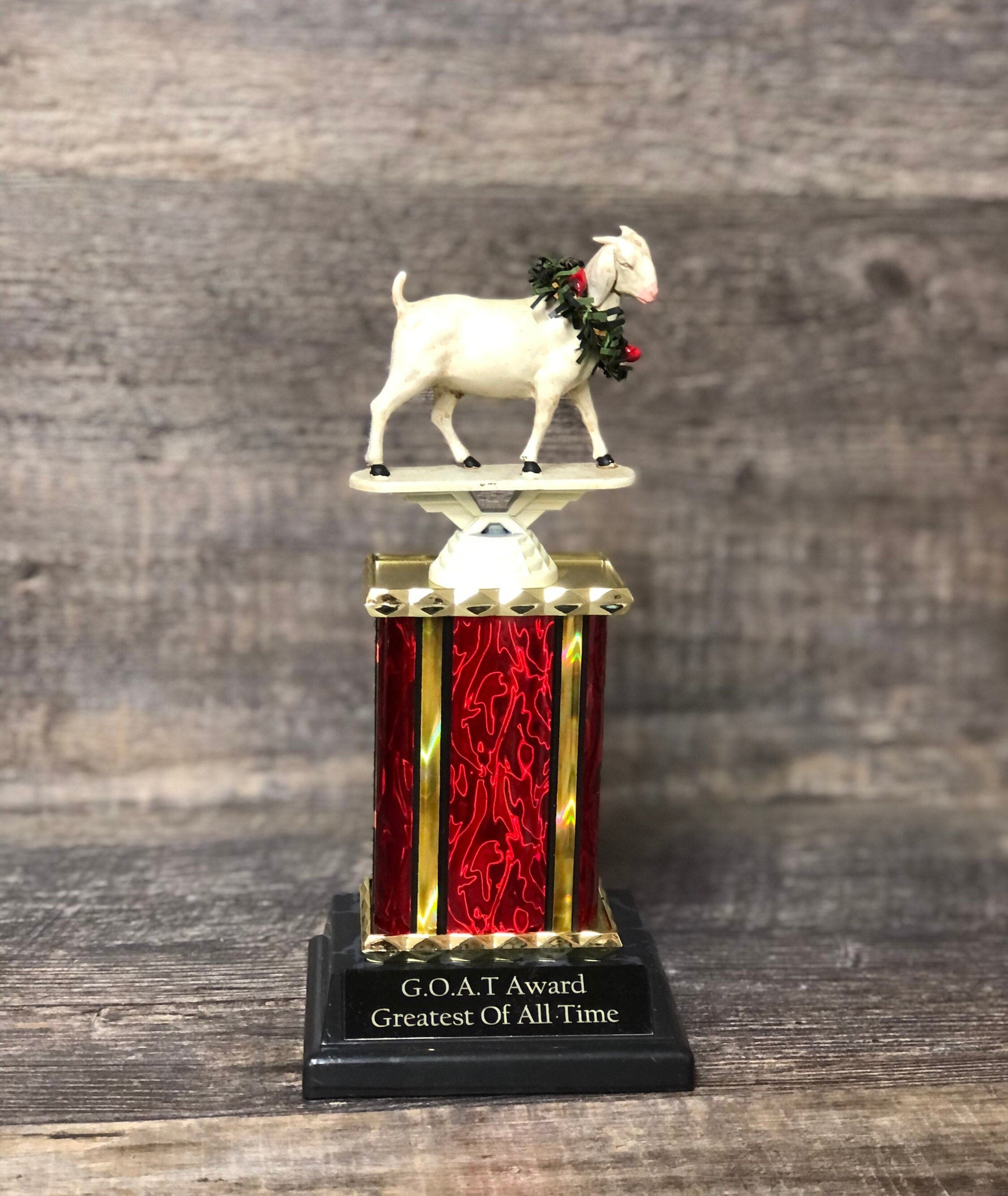 Funny Trophy GOAT Trophy Greatest of All Time Award Trophy Hand Painte ...